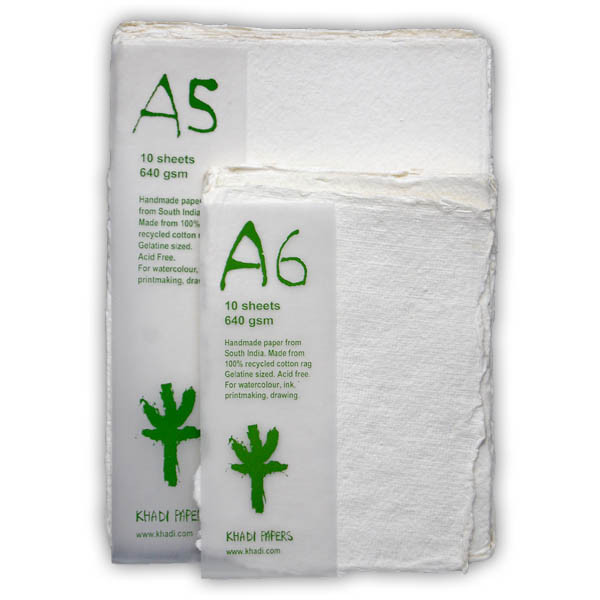 Khadi White Rag Paper Packs 640gsm - Handmade Khadi Paper - Paper