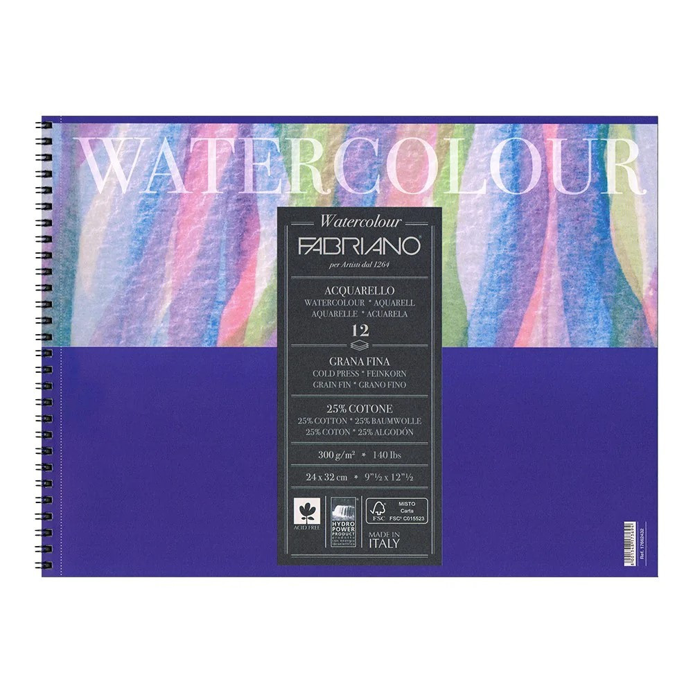 Fabriano Watercolour Spiral Pads 25% Cotton - Watercolour Pads - Paper
