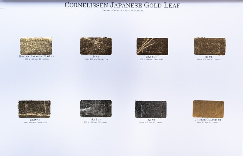 Cornelissen Japanese & Chinese Gold Leaf Colour Chart