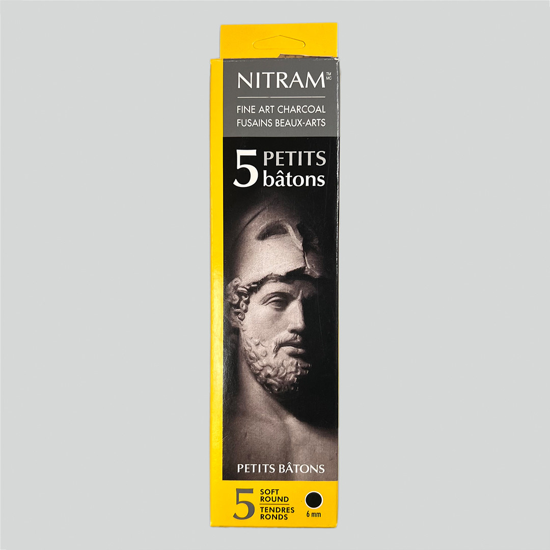 Nitram Charcoal Petits Batons, Soft Round 6mm - Drawing & Calligraphy