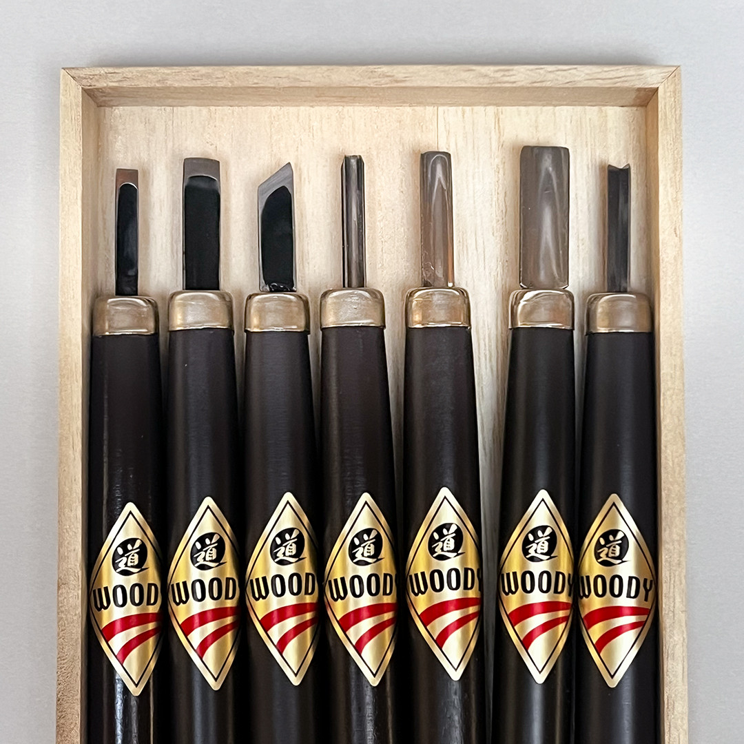Japanese Classic Tool Set in Wooden Case - Japanese Woodcut - Printmaking